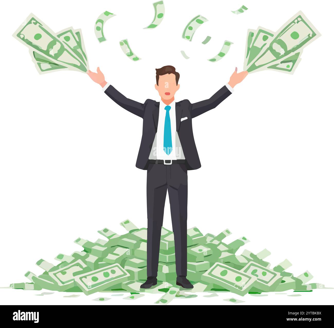 Money blast symbolizes financial success with an explosive display of ...