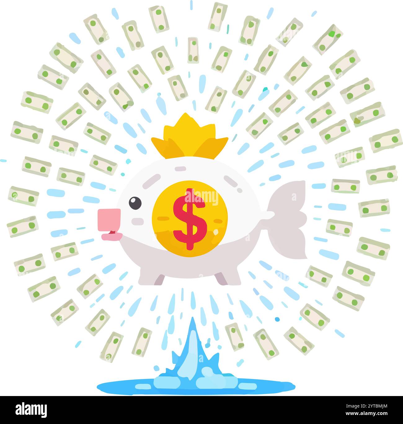 Money blast symbolizes financial success with an explosive display of ...