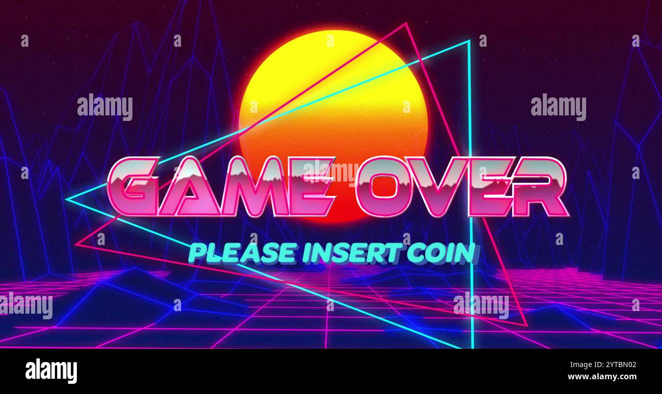 Animation neon retro text over hi-res stock photography and images - Alamy