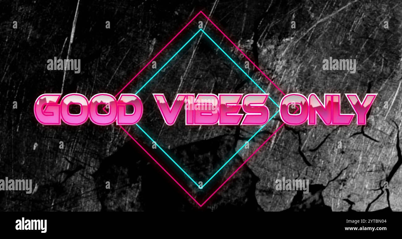 Image of good vibes only text over neon pattern background Stock Photo ...
