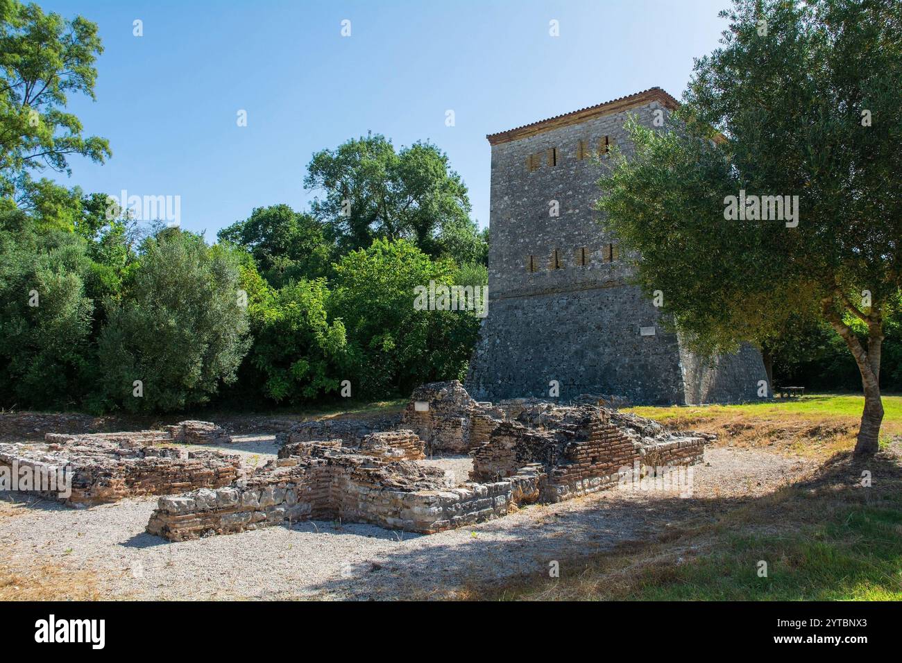 The 15th century Venetian Tower in Butrint Archaeological Park, Butrint ...