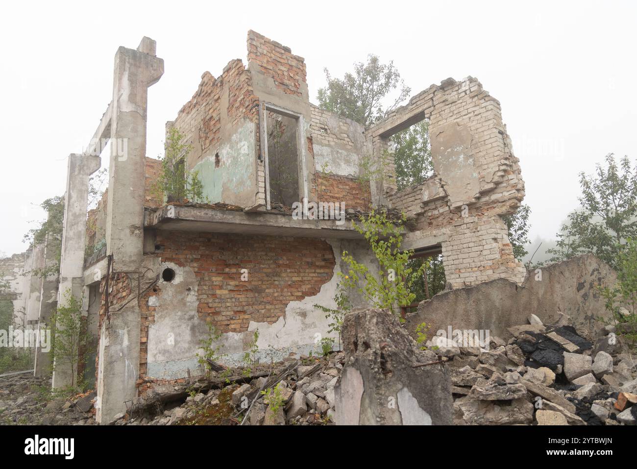 The ruins of building in old soviet army base in Latvia, Europe ...