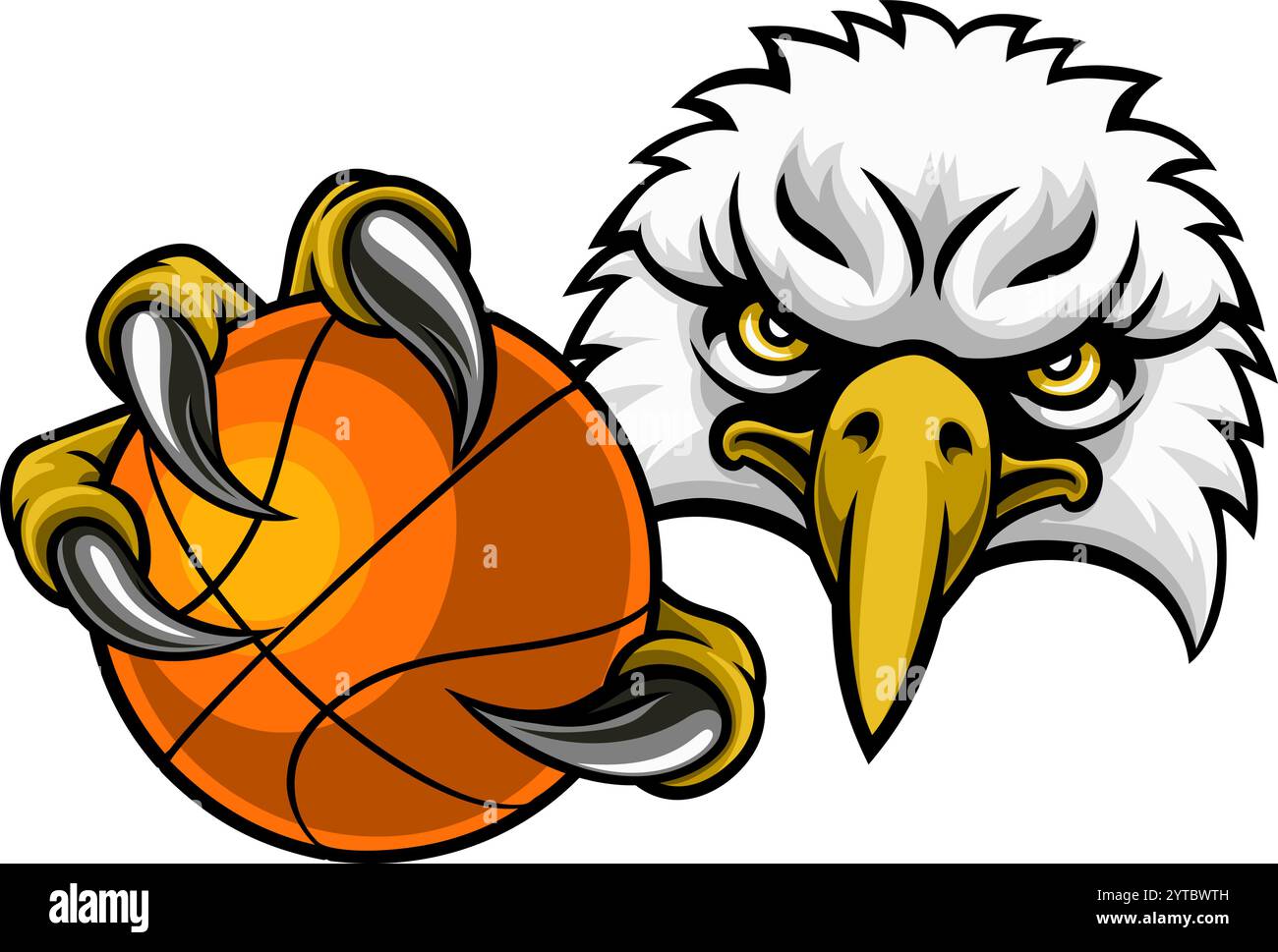 Eagle Hawk Basketball Ball Bald Eagles Mascot Stock Vector Image & Art ...