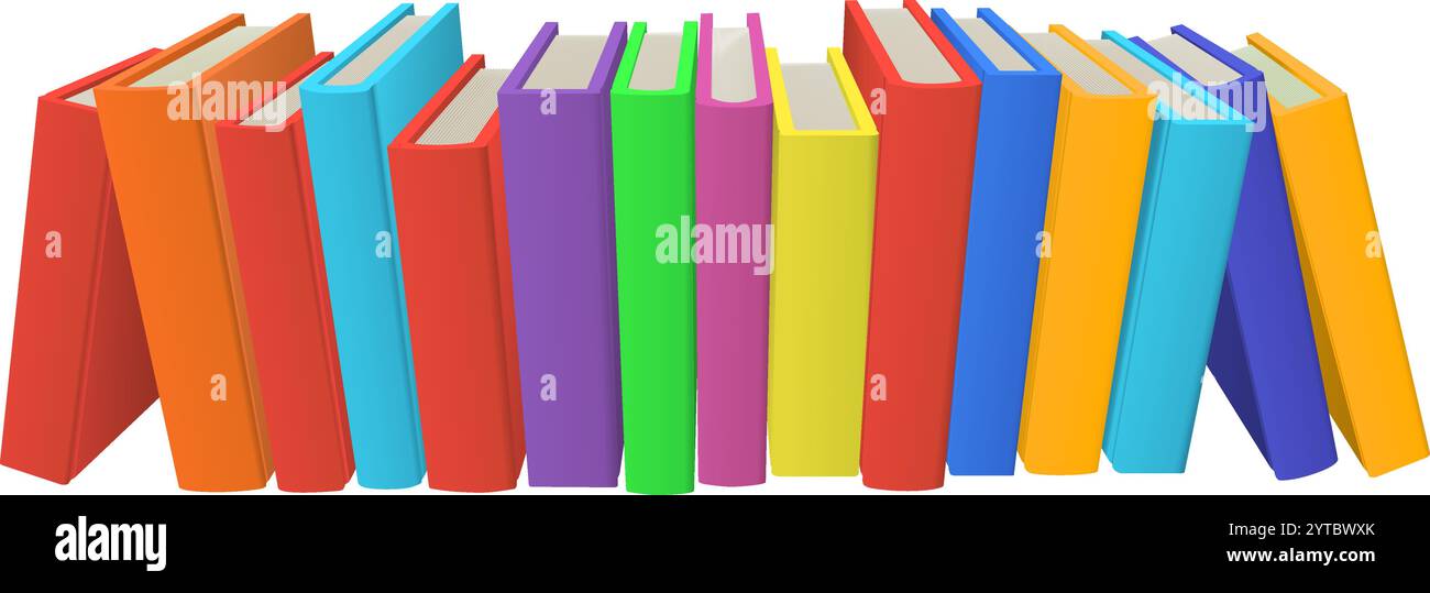 Row of Books Illustration Stock Vector Image & Art - Alamy