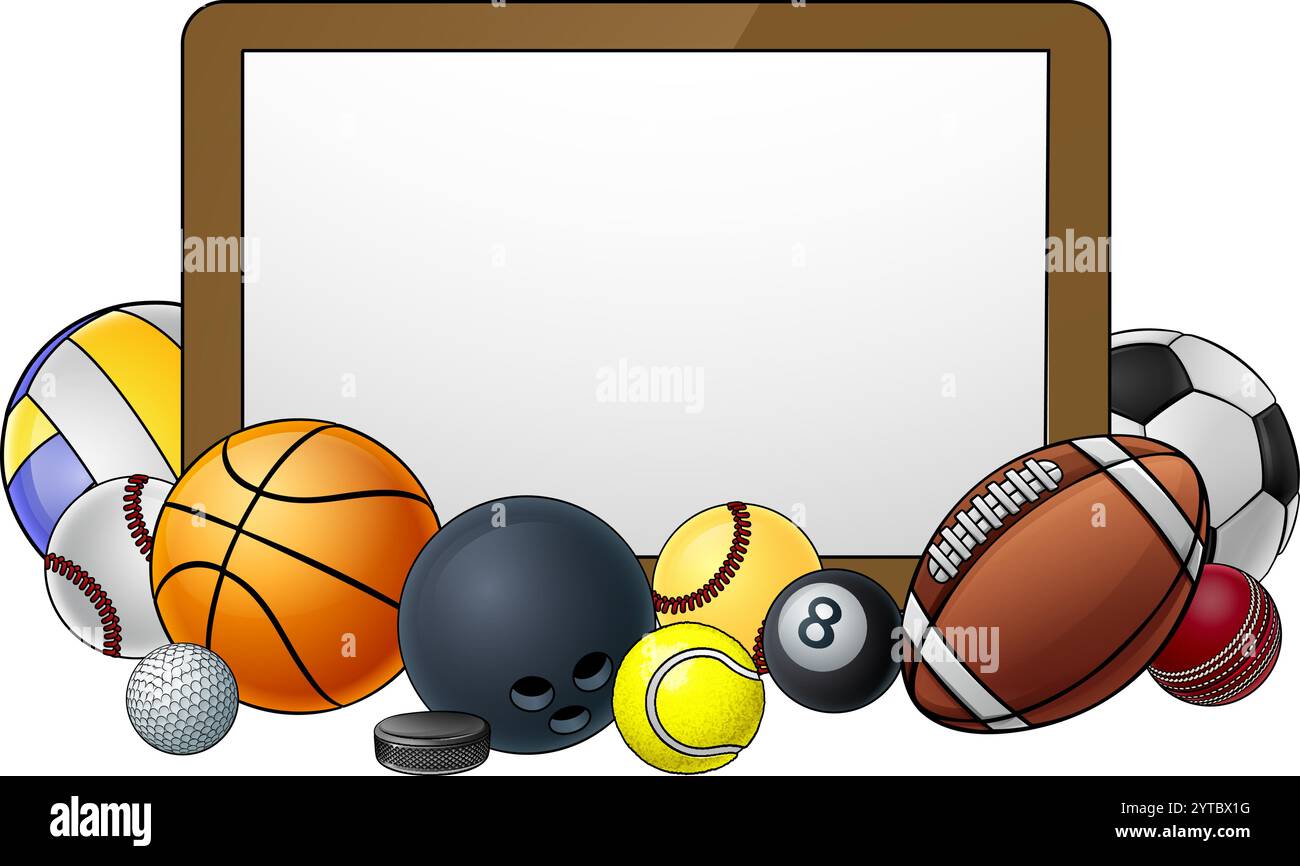 Sport Ball Sign Sports Balls Background Frame Stock Vector Image & Art ...