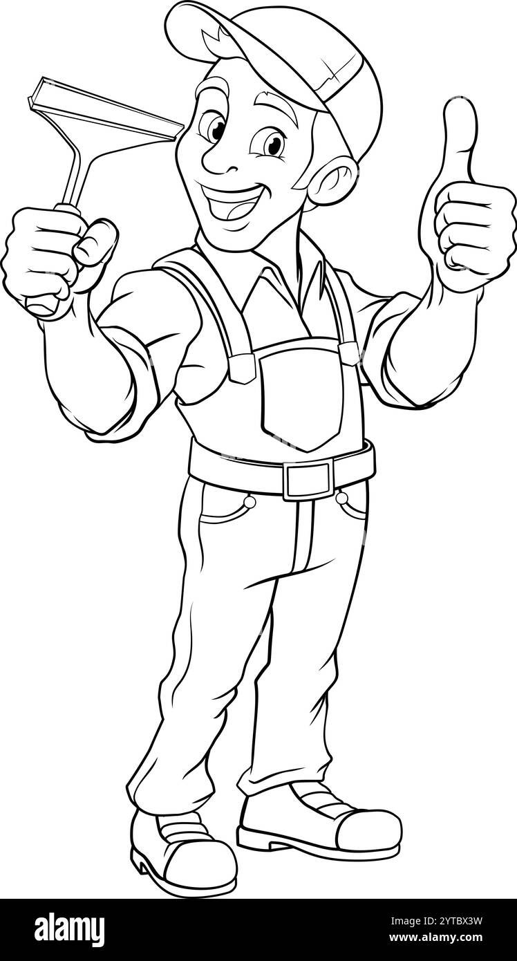 Paint window man Stock Vector Images - Alamy