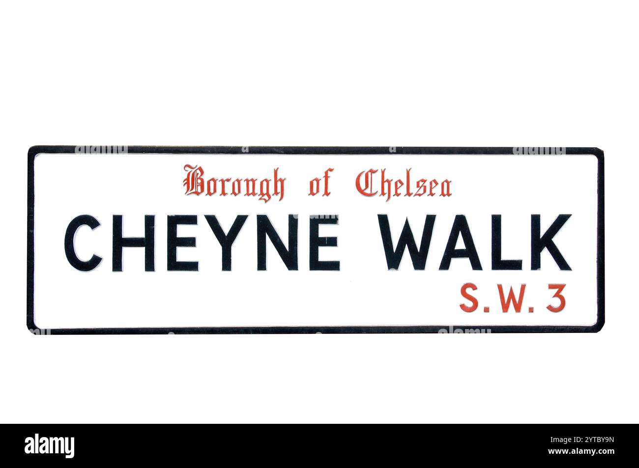 Street sign, Cheyne Walk, Chelsea, Royal Borough of Kensington and ...