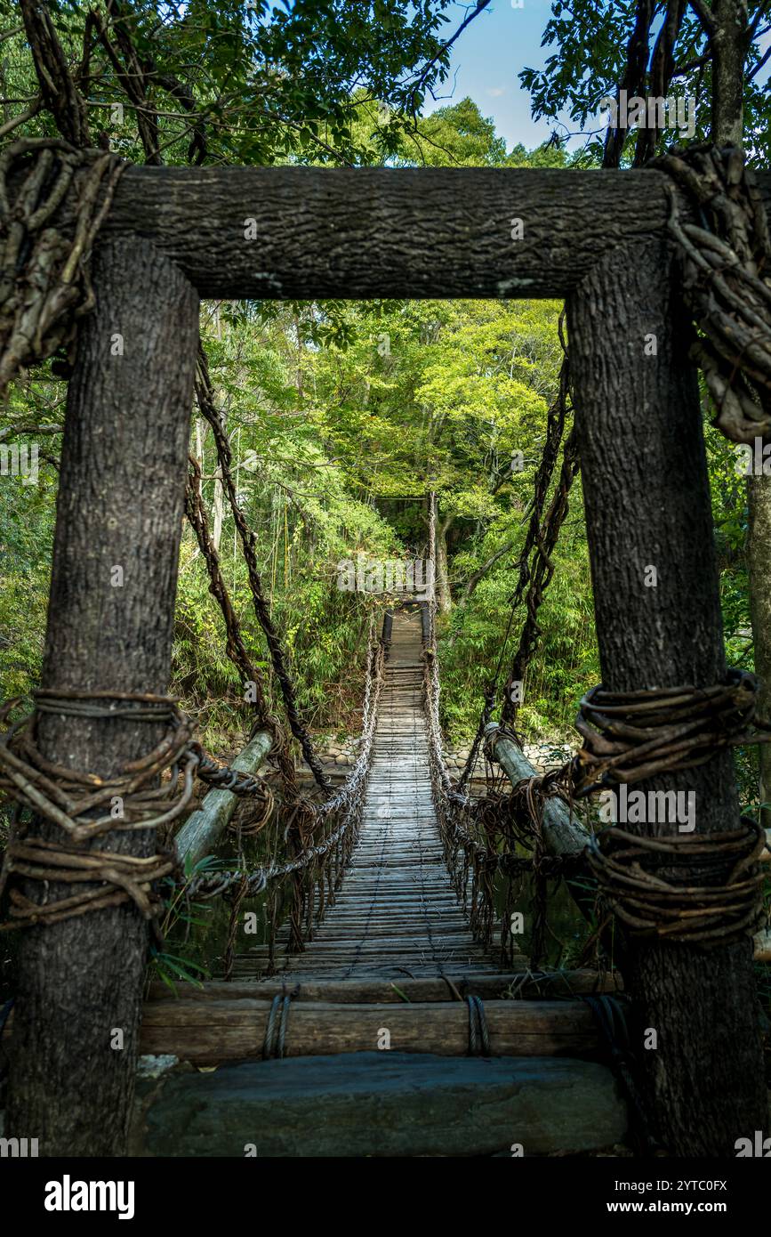 A Rope and Vine bridge made famous in Shikoku area of Japan Stock Photo ...