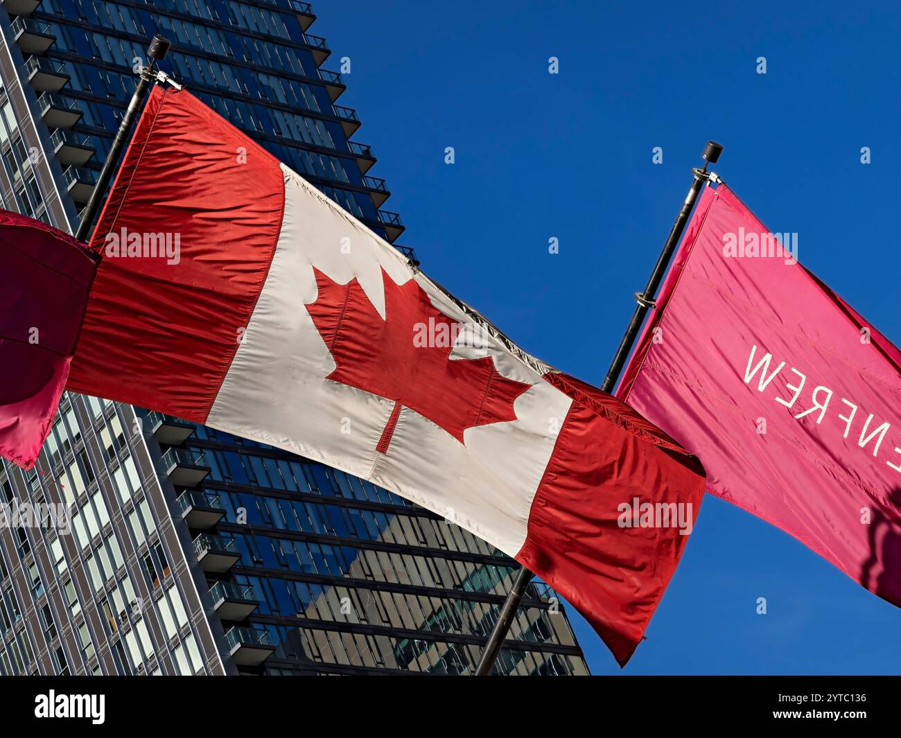 Toronto Canada / Canadian National Flag and Holt Renfrew Store Flags in ...
