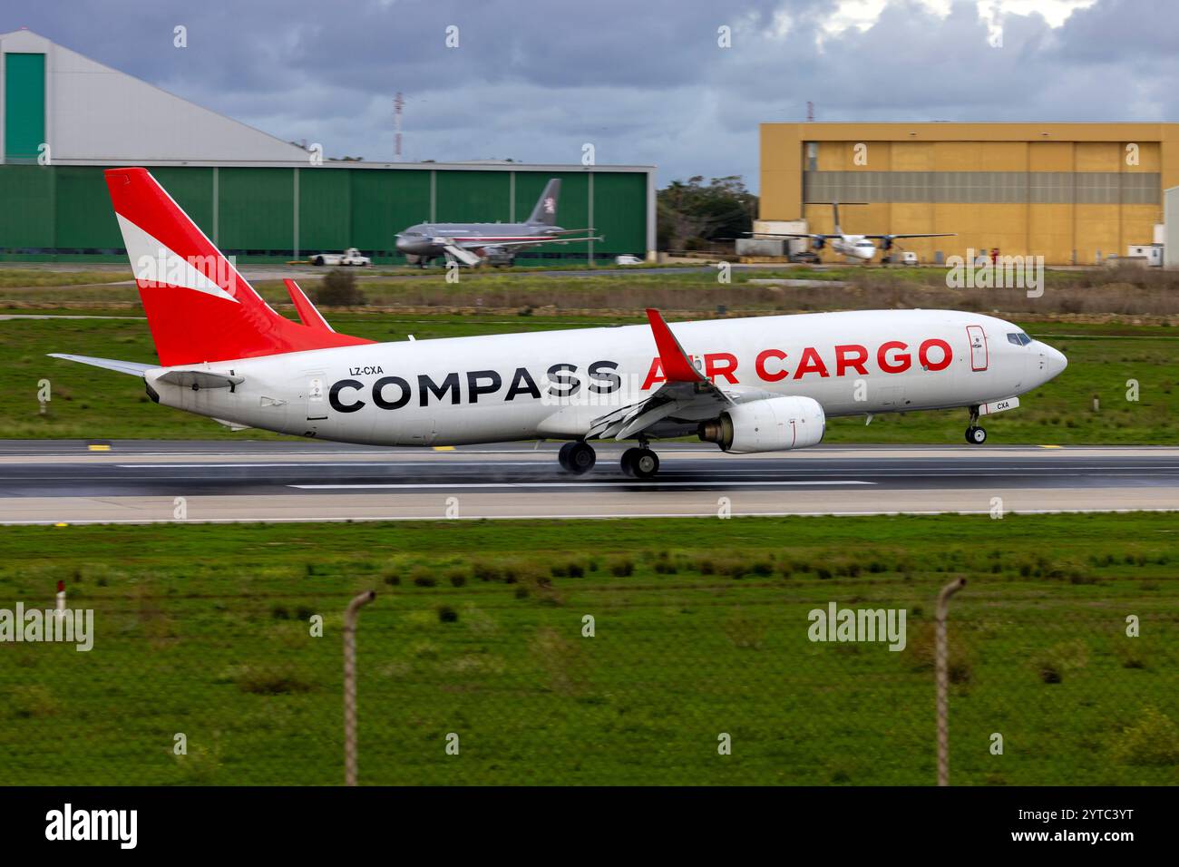 Compass Air Cargo Boeing 737-85F(SF) (REG: LZ-CXA) making an extra ...