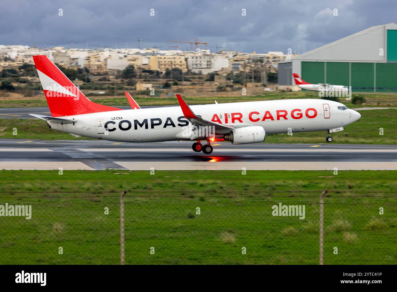 Compass Air Cargo Boeing 737-85F(SF) (REG: LZ-CXA) making an extra ...