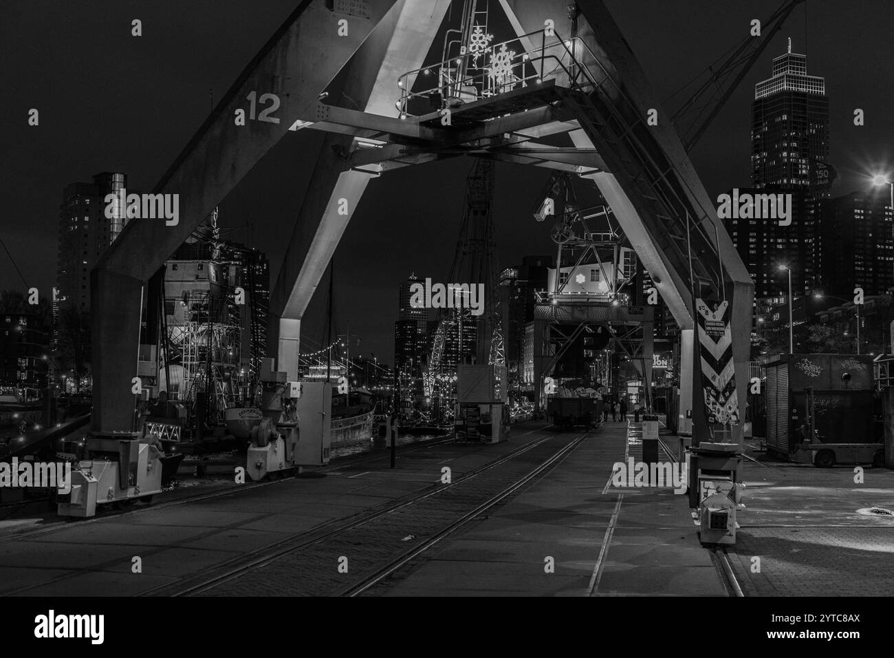 Rotterdam city at night Stock Photo - Alamy