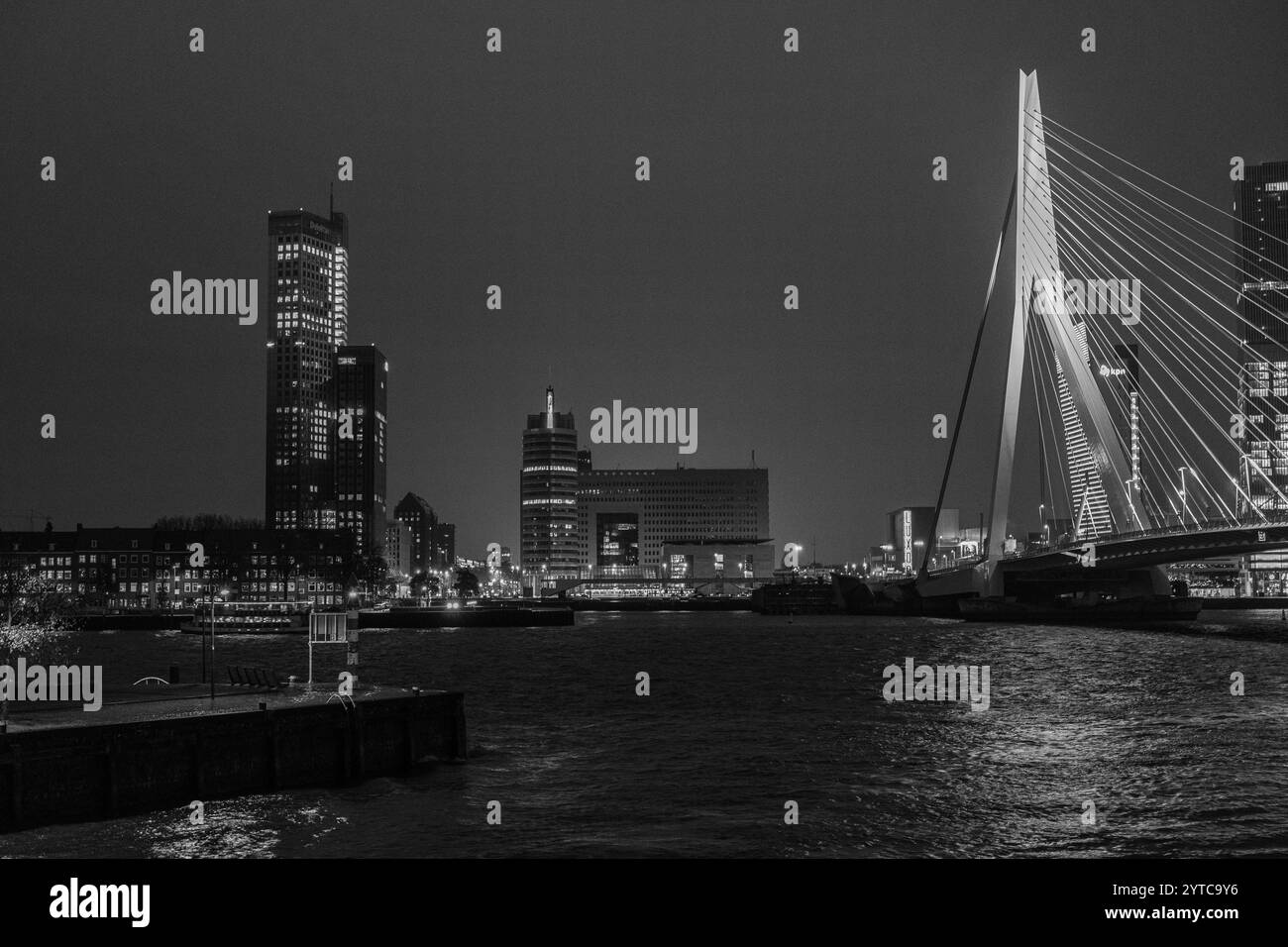 Rotterdam city at night Stock Photo - Alamy