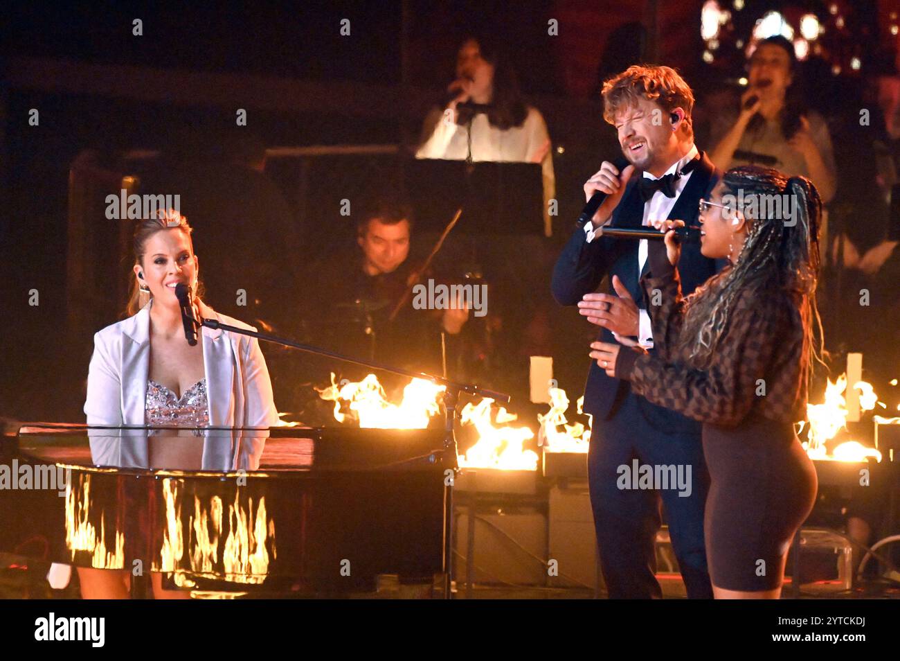 Jennifer Lynn, Samu Haber und Emily König im Finale der 14. Staffel der ...