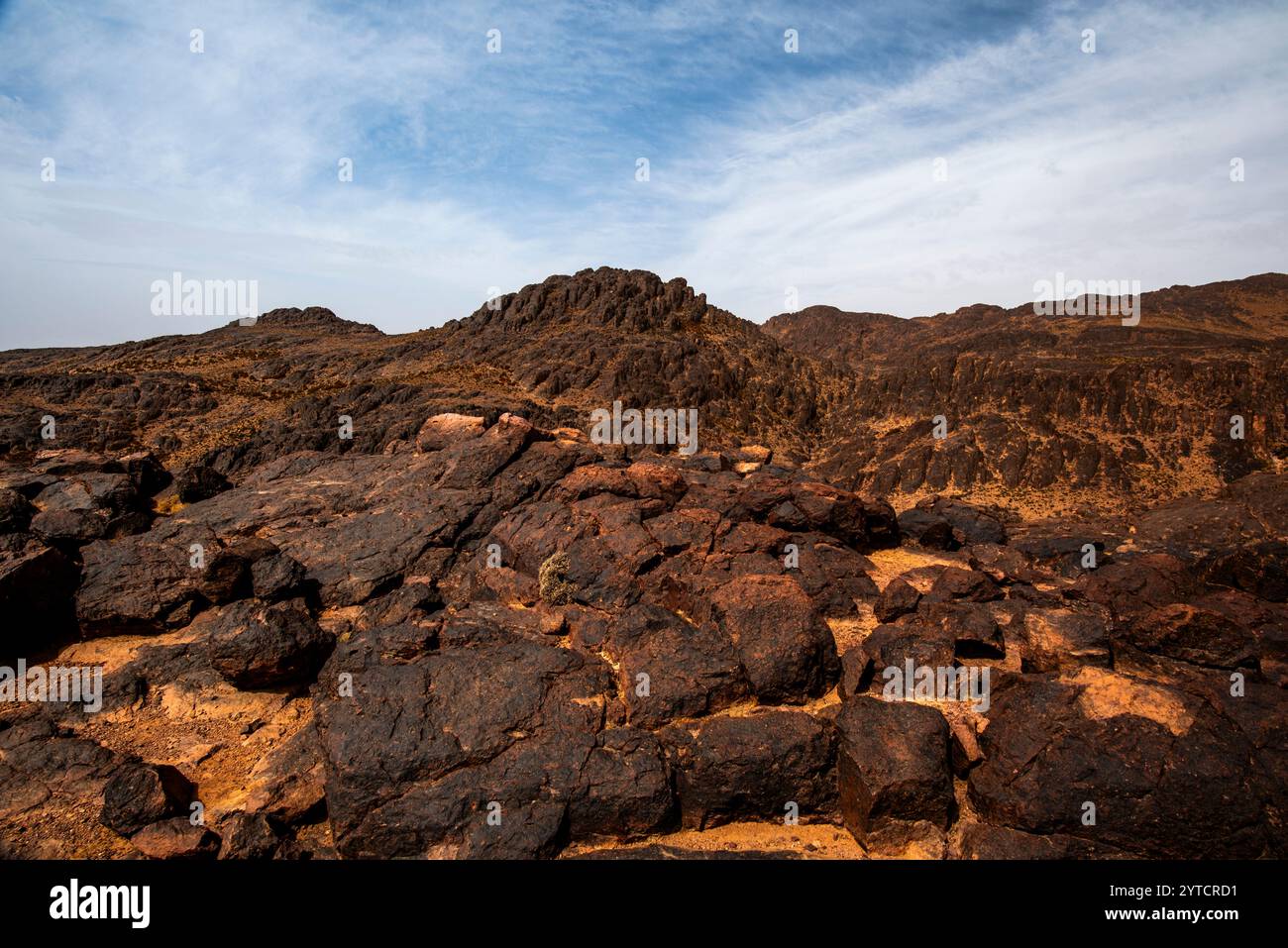 close up of rocks and rock formations among the peaks of the Moroccan ...