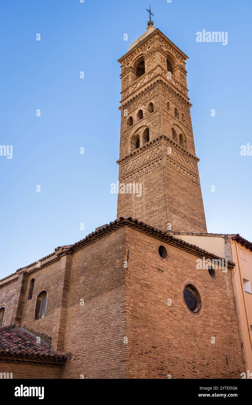 Close-up view of the clock tower of the Church of Saint Mary Magdalene ...