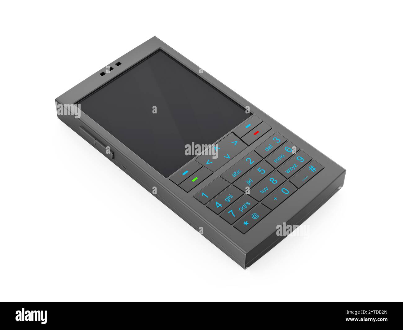 Black feature phone on white background Stock Photo - Alamy