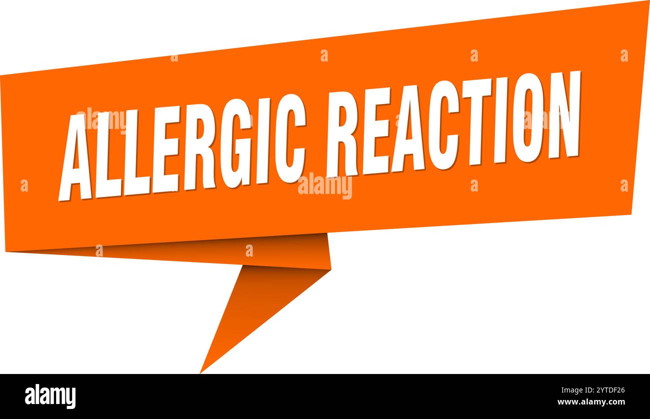 allergic reaction banner. allergic reaction speech bubble, label ...