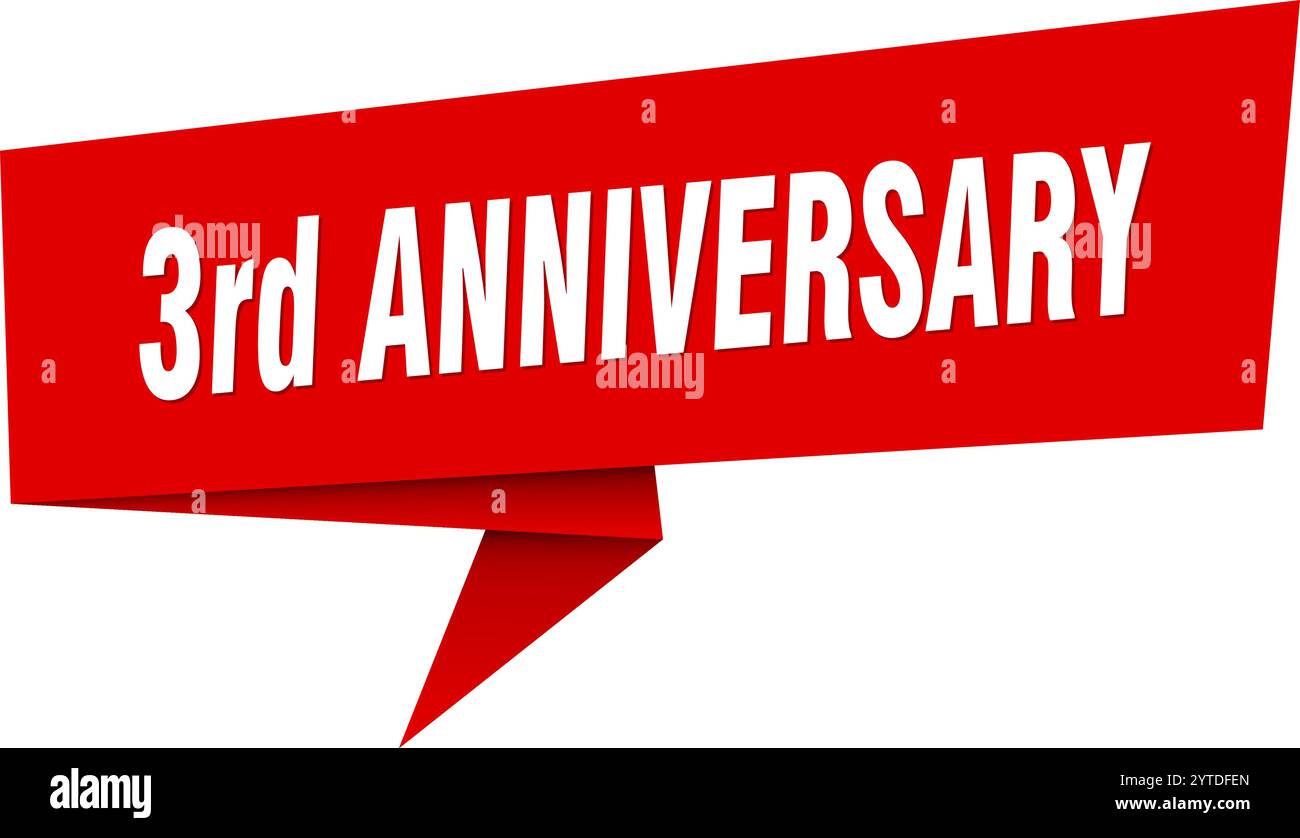 3rd anniversary banner. 3rd anniversary speech bubble, label, sticker ...