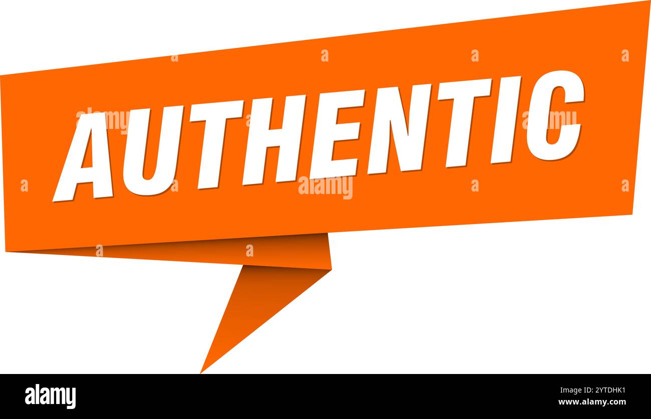 authentic banner. authentic speech bubble, label, sticker, ribbon, sign ...