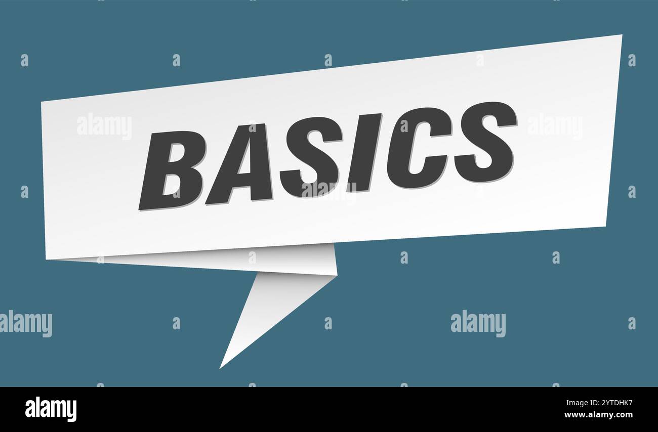 basics banner. basics speech bubble, label, sticker, ribbon, sign ...