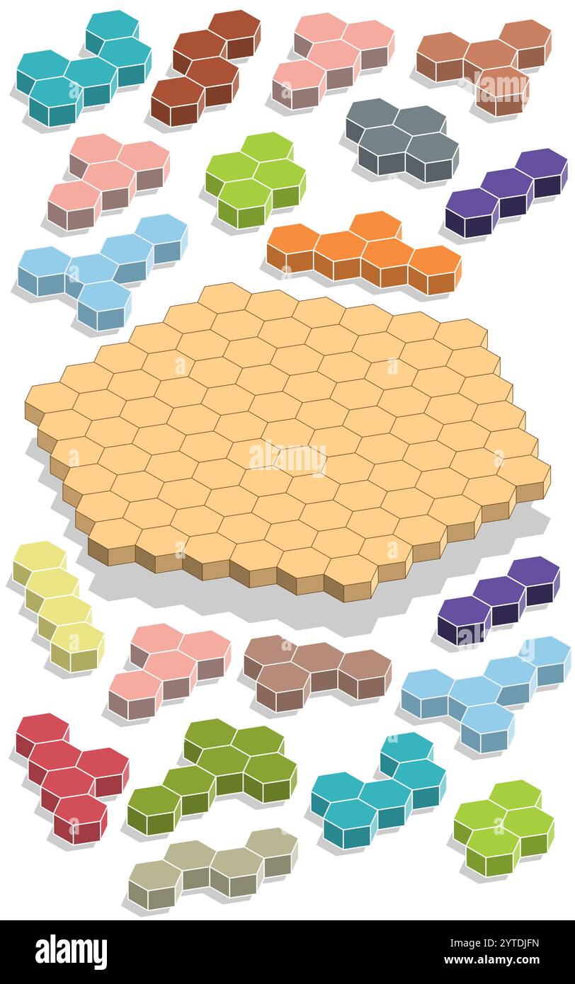 Puzzle game. Isometry. Isolated on white background. Vector ...