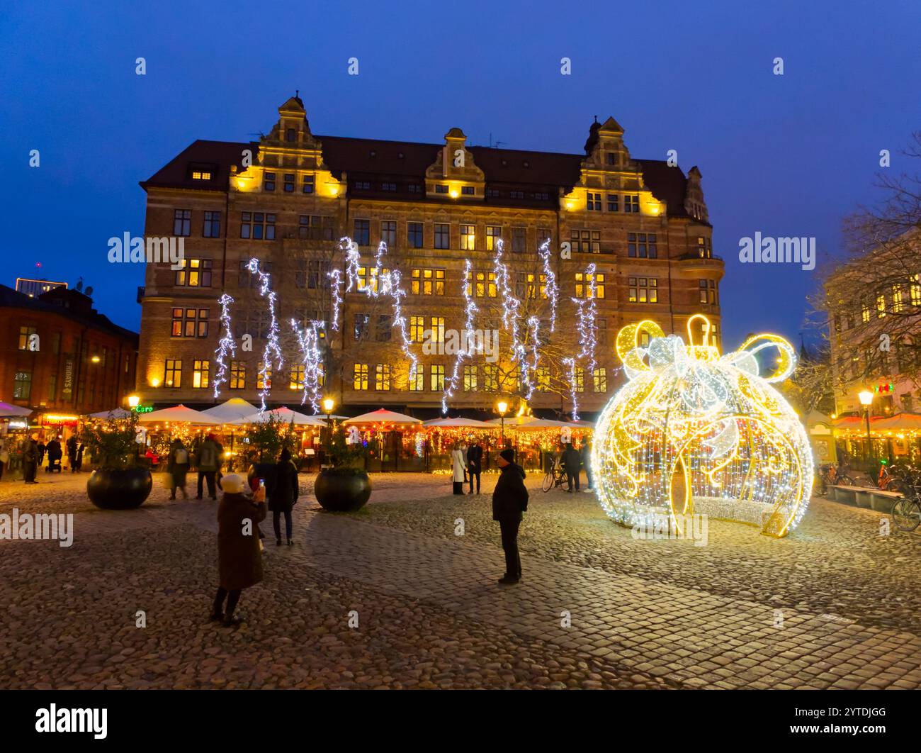 Malmo, Sweden - December 8, 2023: Malmo Lilla Torg town square in ...