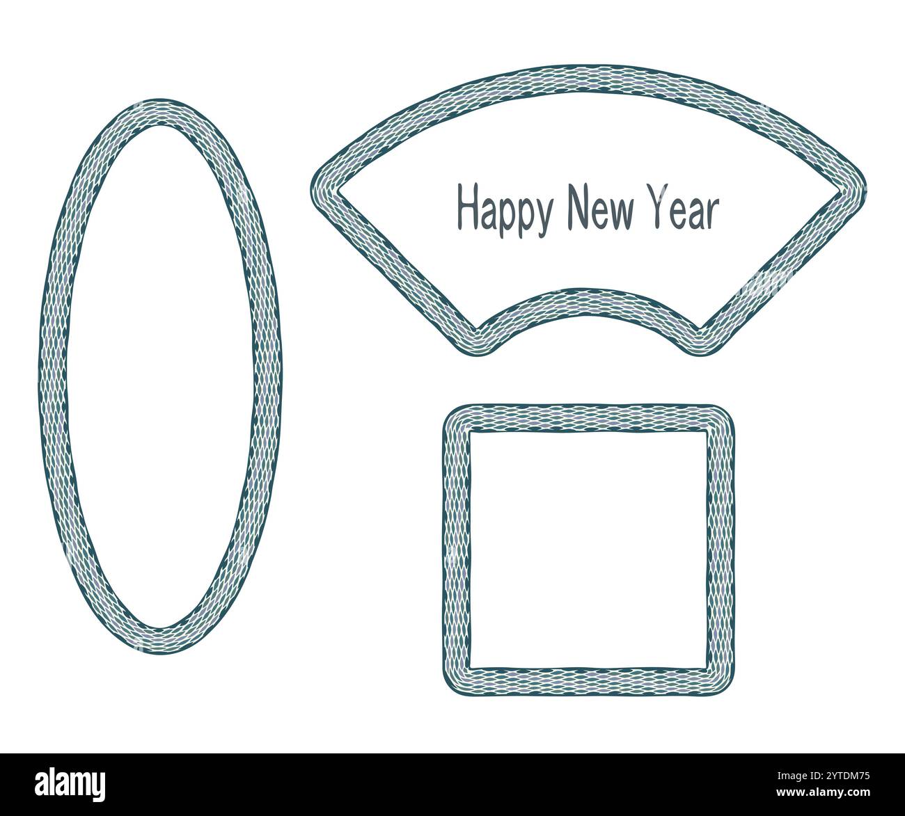 Snake Skin Frame Set, doodle hand drawn paint brush wave line border ...