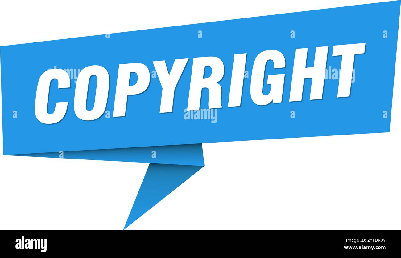 copyright banner. copyright speech bubble, label, sticker, ribbon, sign ...