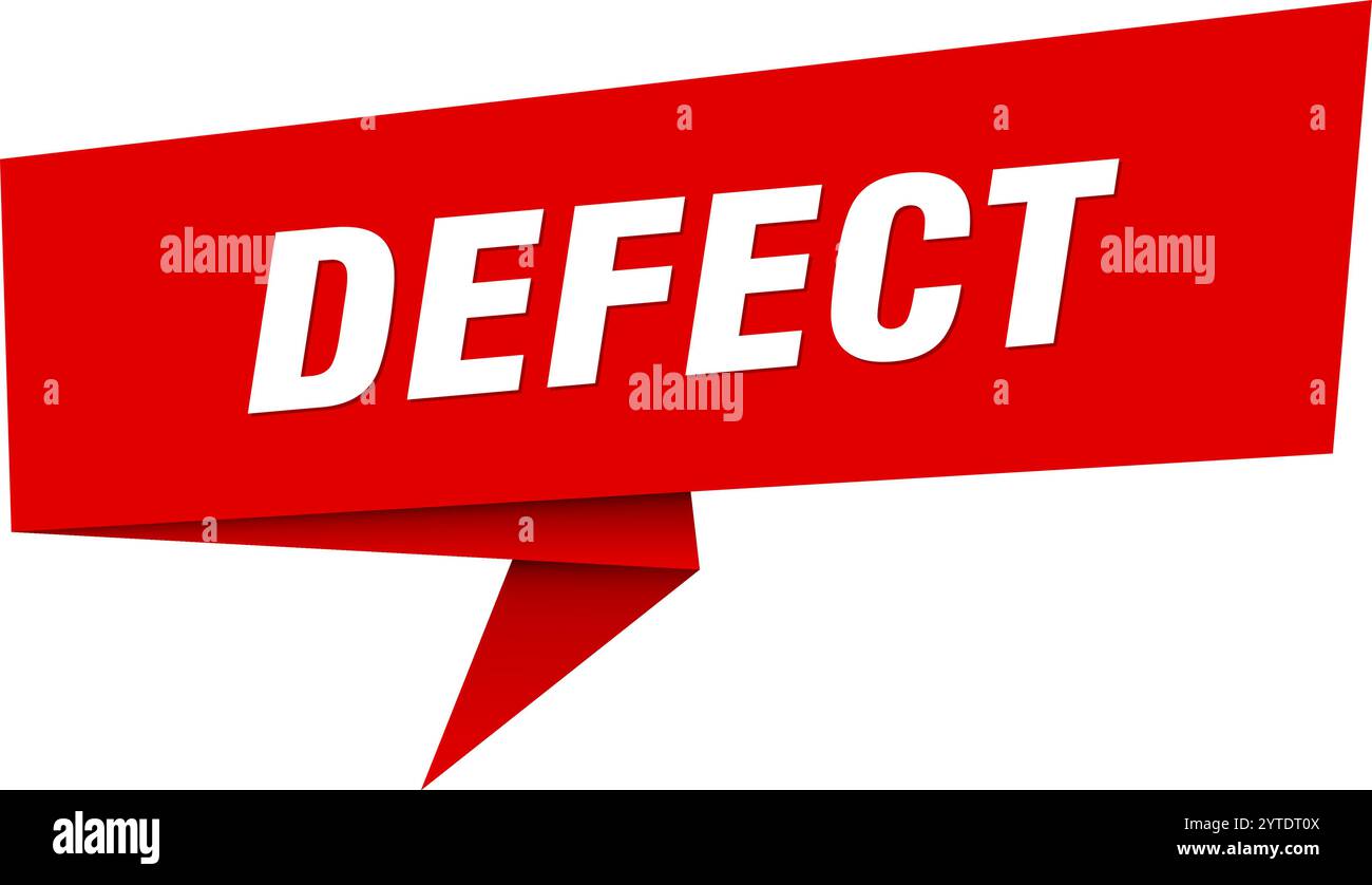 defect banner. defect speech bubble, label, sticker, ribbon, sign template Stock Vector Image ...