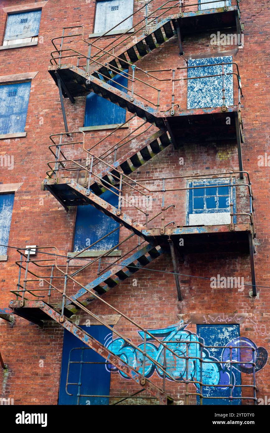 Ex Warehouse and firescape, Leek, Staffordshire, England Stock Photo ...