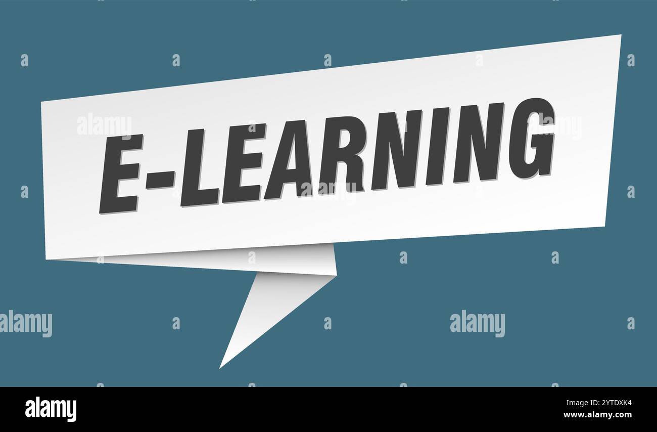 e-learning banner. e-learning speech bubble, label, sticker, ribbon ...