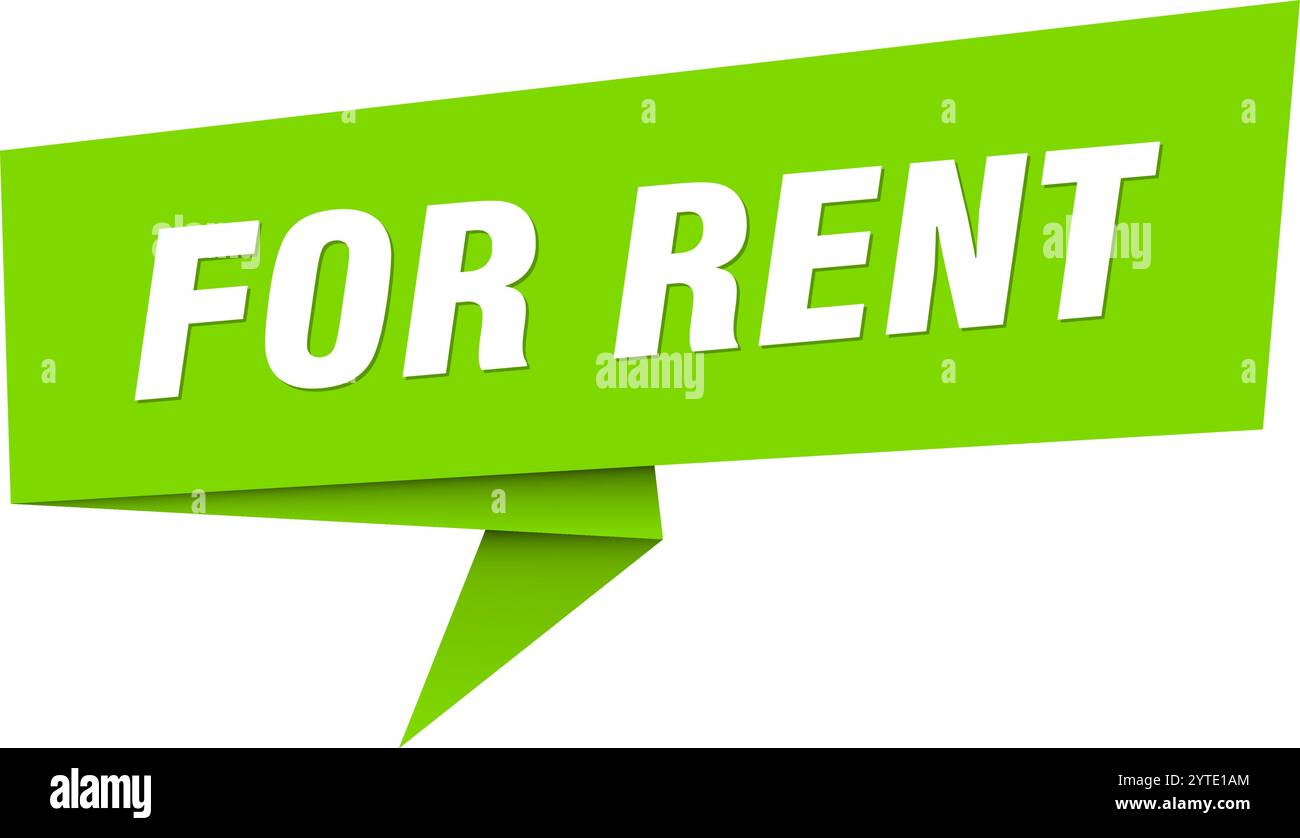 for rent banner. for rent speech bubble, label, sticker, ribbon, sign ...