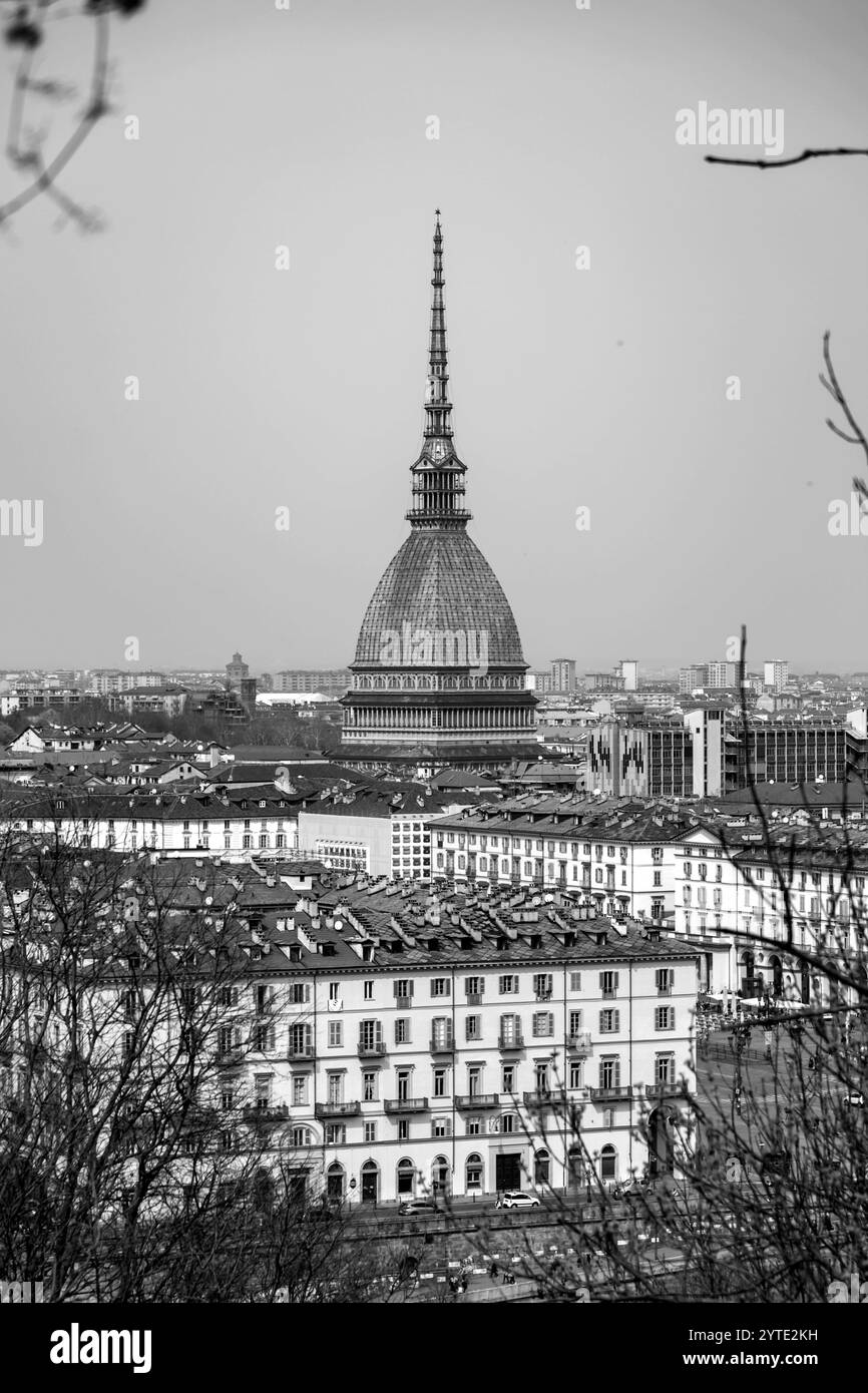 Turin, Italy - March 28, 2022: Aerial view of the Italian city of Turin ...