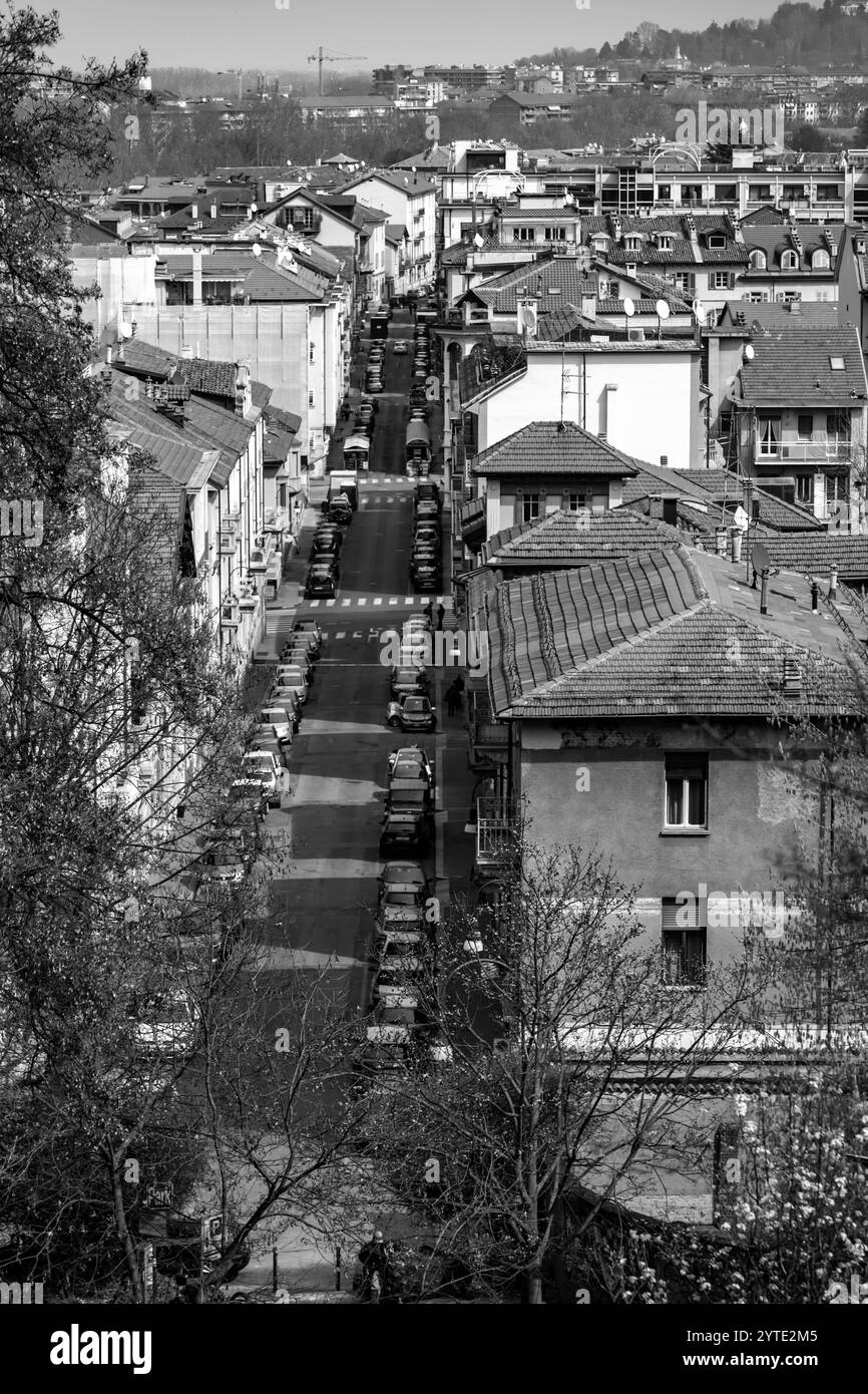 Turin, Italy - March 28, 2022: Aerial view of the Italian city of Turin ...