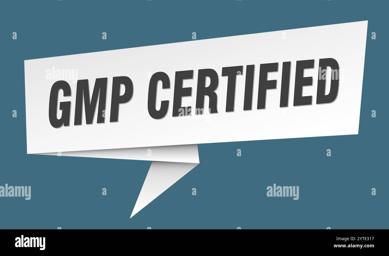 gmp certified banner. gmp certified speech bubble, label, sticker ...