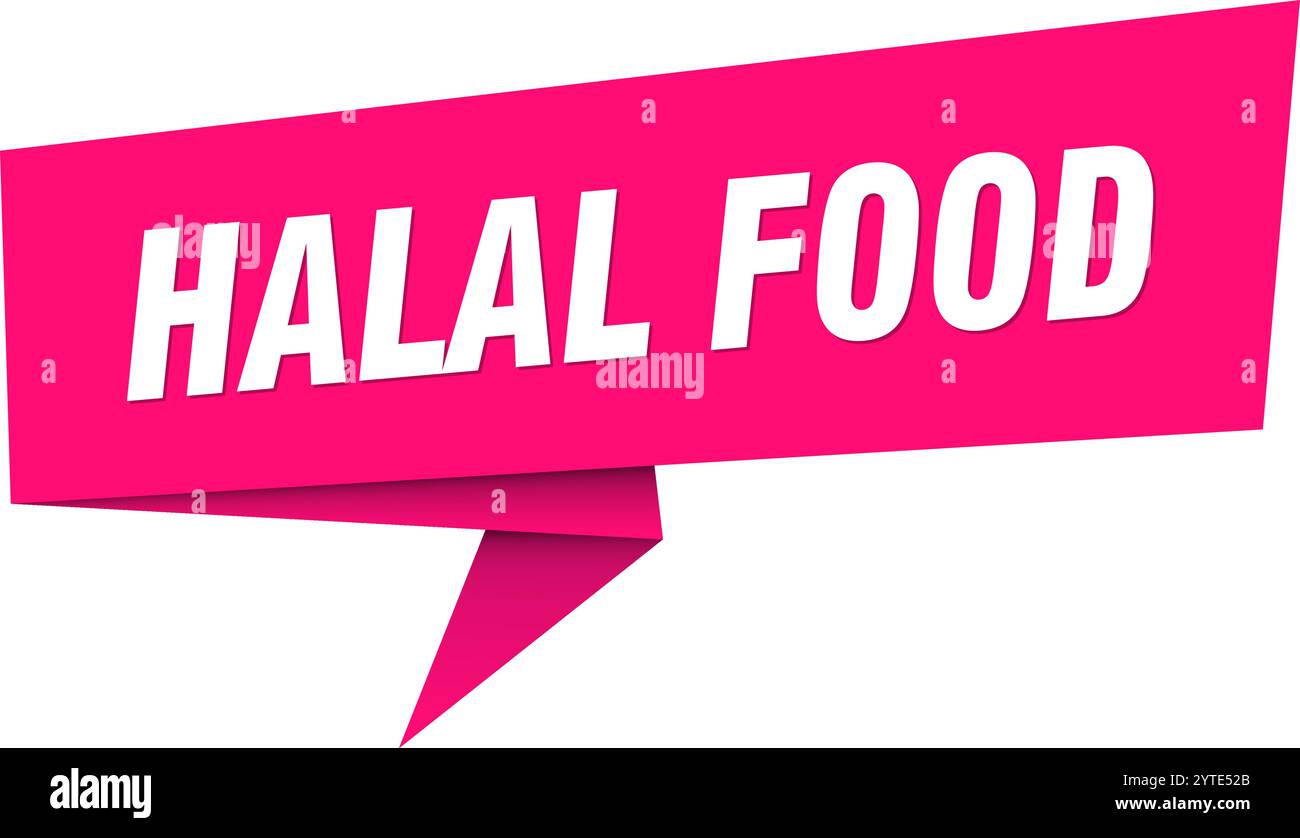 halal food banner. halal food speech bubble, label, sticker, ribbon ...