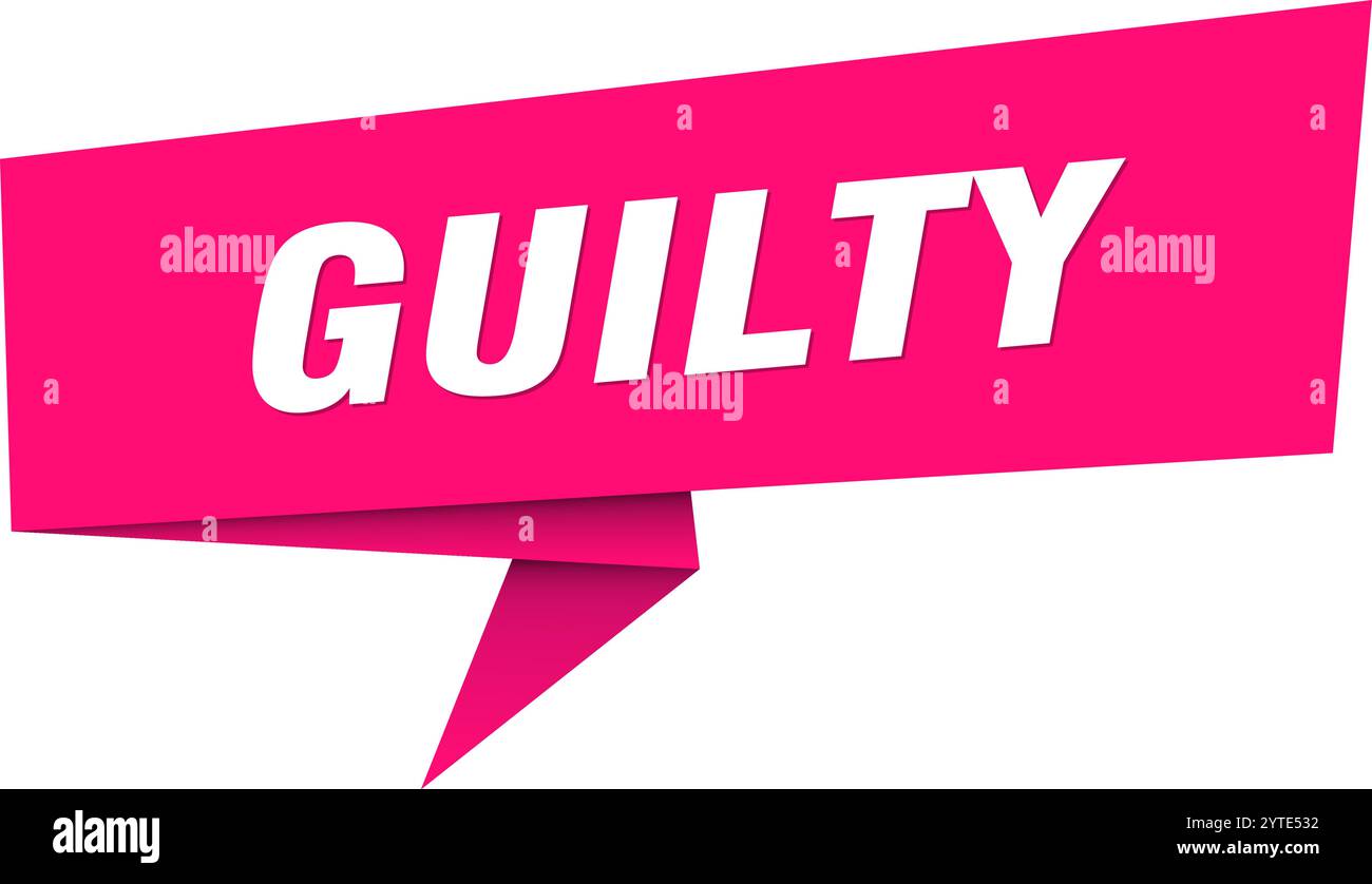 guilty banner. guilty speech bubble, label, sticker, ribbon, sign ...