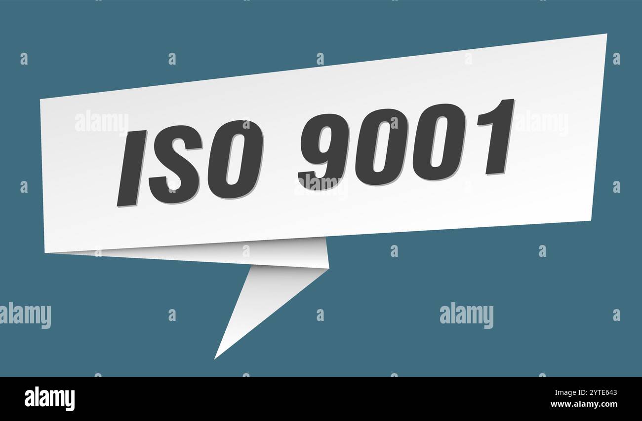 iso 9001 banner. iso 9001 speech bubble, label, sticker, ribbon, sign ...