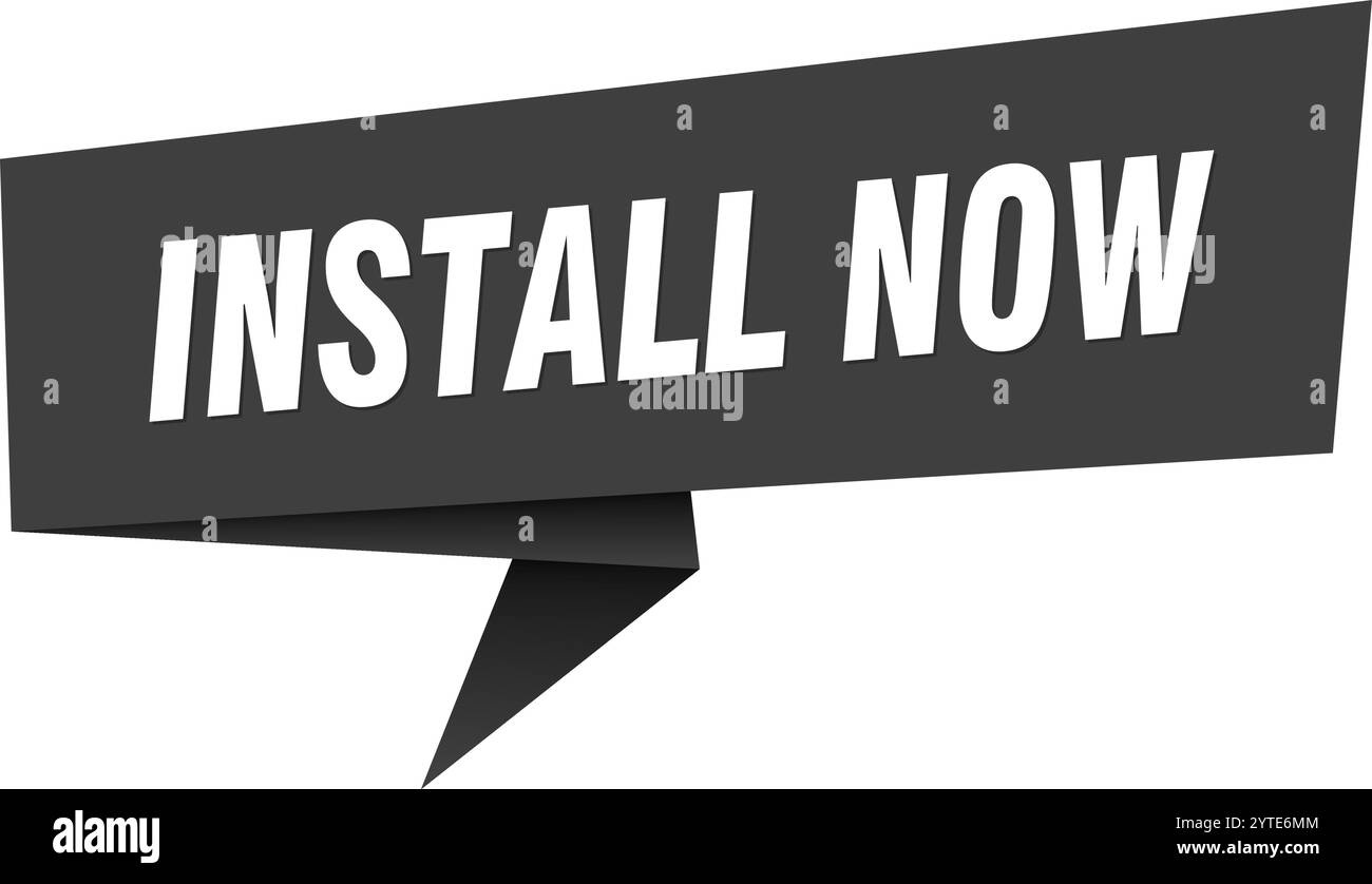 install now banner. install now speech bubble, label, sticker, ribbon ...