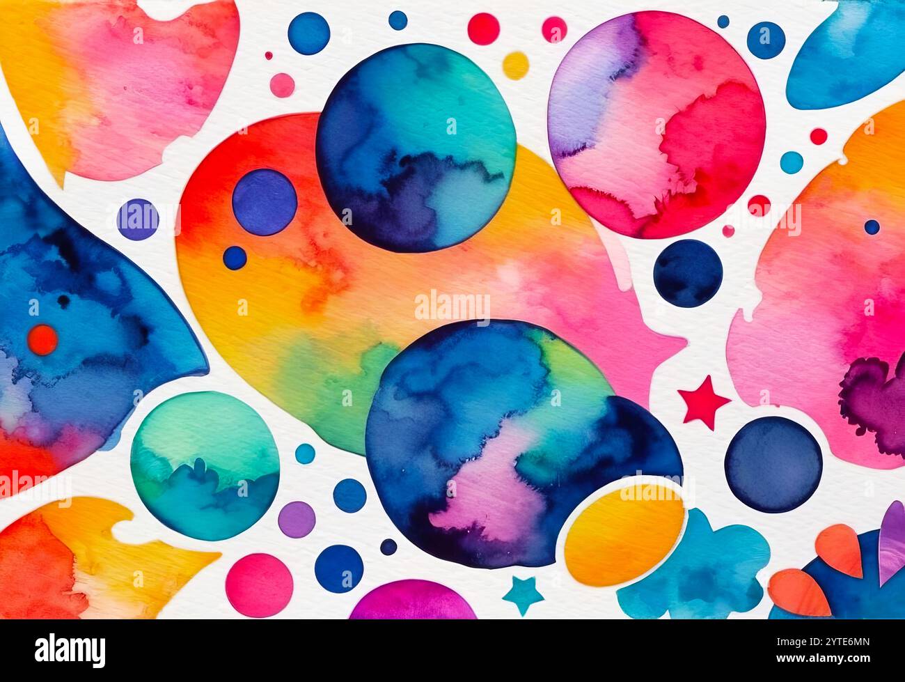 Background with bright colorful watercolor shapes, abstract pattern for ...