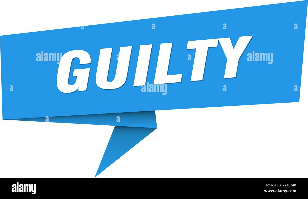guilty banner. guilty speech bubble, label, sticker, ribbon, sign ...