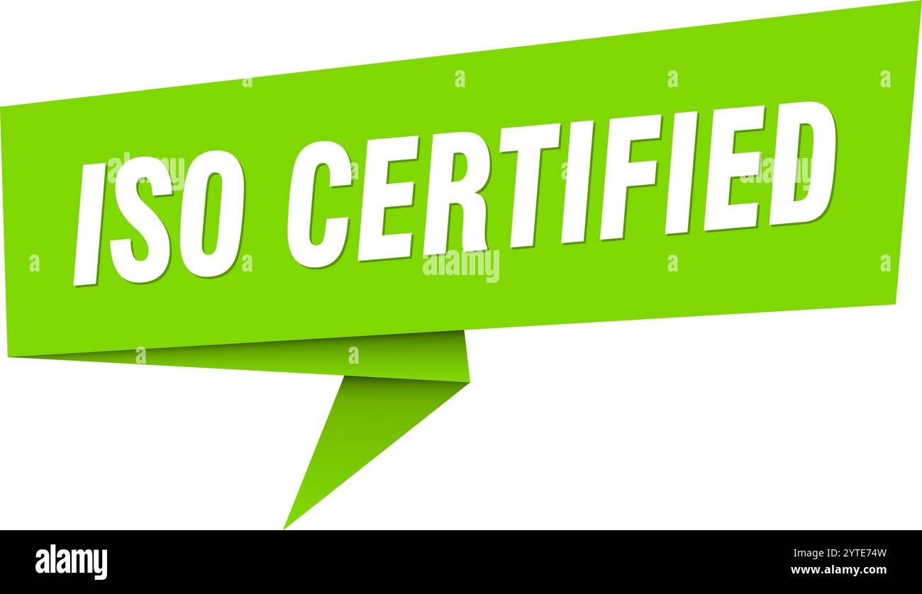 iso certified banner. iso certified speech bubble, label, sticker ...