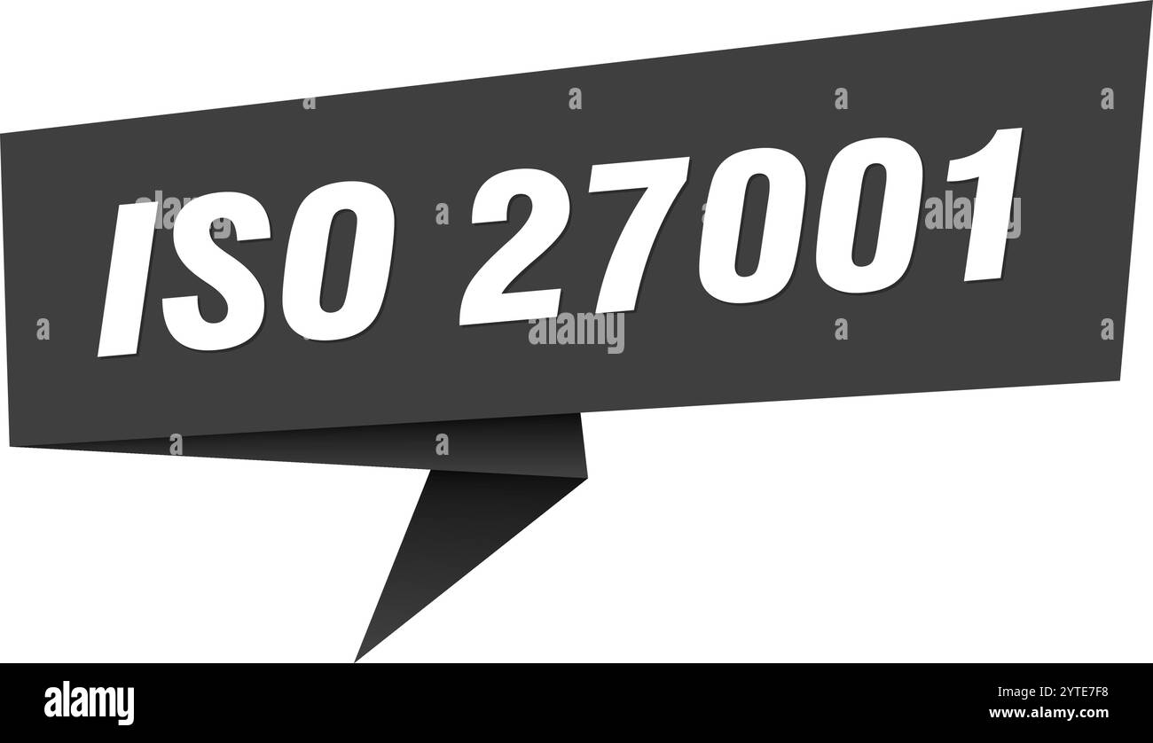 iso 27001 banner. iso 27001 speech bubble, label, sticker, ribbon, sign ...