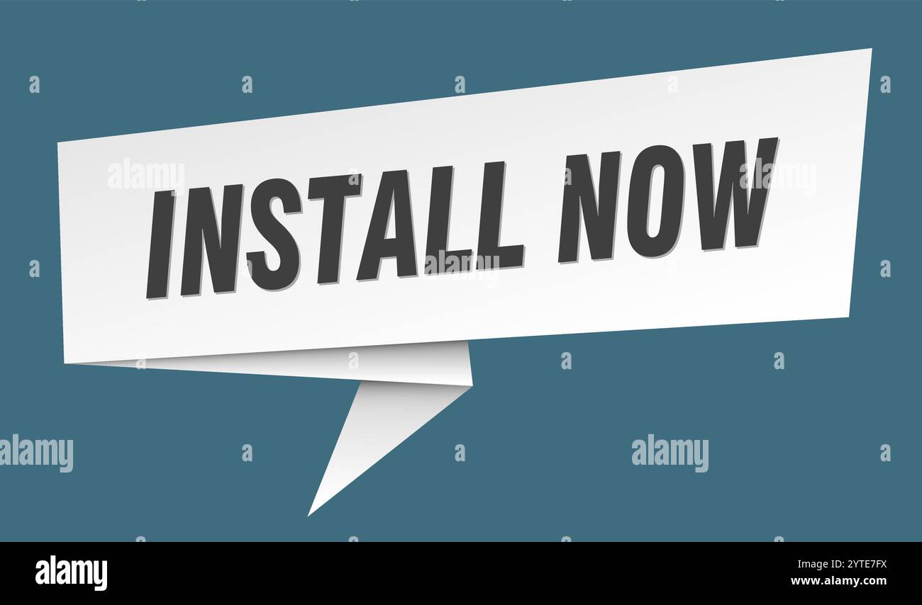 install now banner. install now speech bubble, label, sticker, ribbon ...
