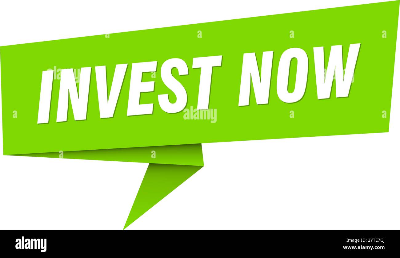 invest now banner. invest now speech bubble, label, sticker, ribbon ...