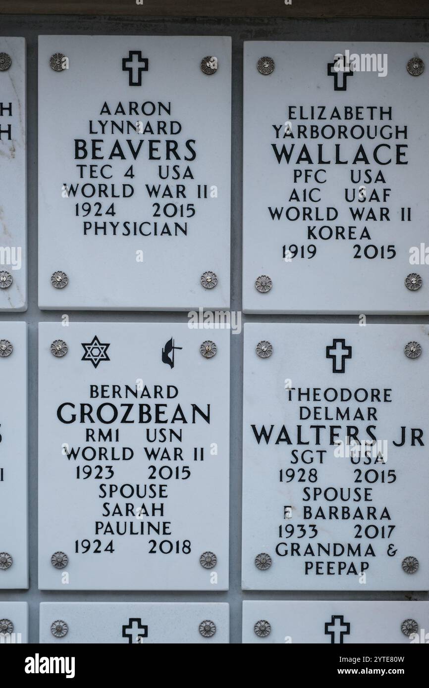 Arlington National Cemetery, Virginia. Columbarium Inscriptions for ...