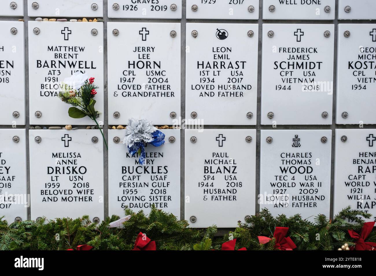 Arlington National Cemetery, Virginia. Columbarium, Court 9, Niche ...