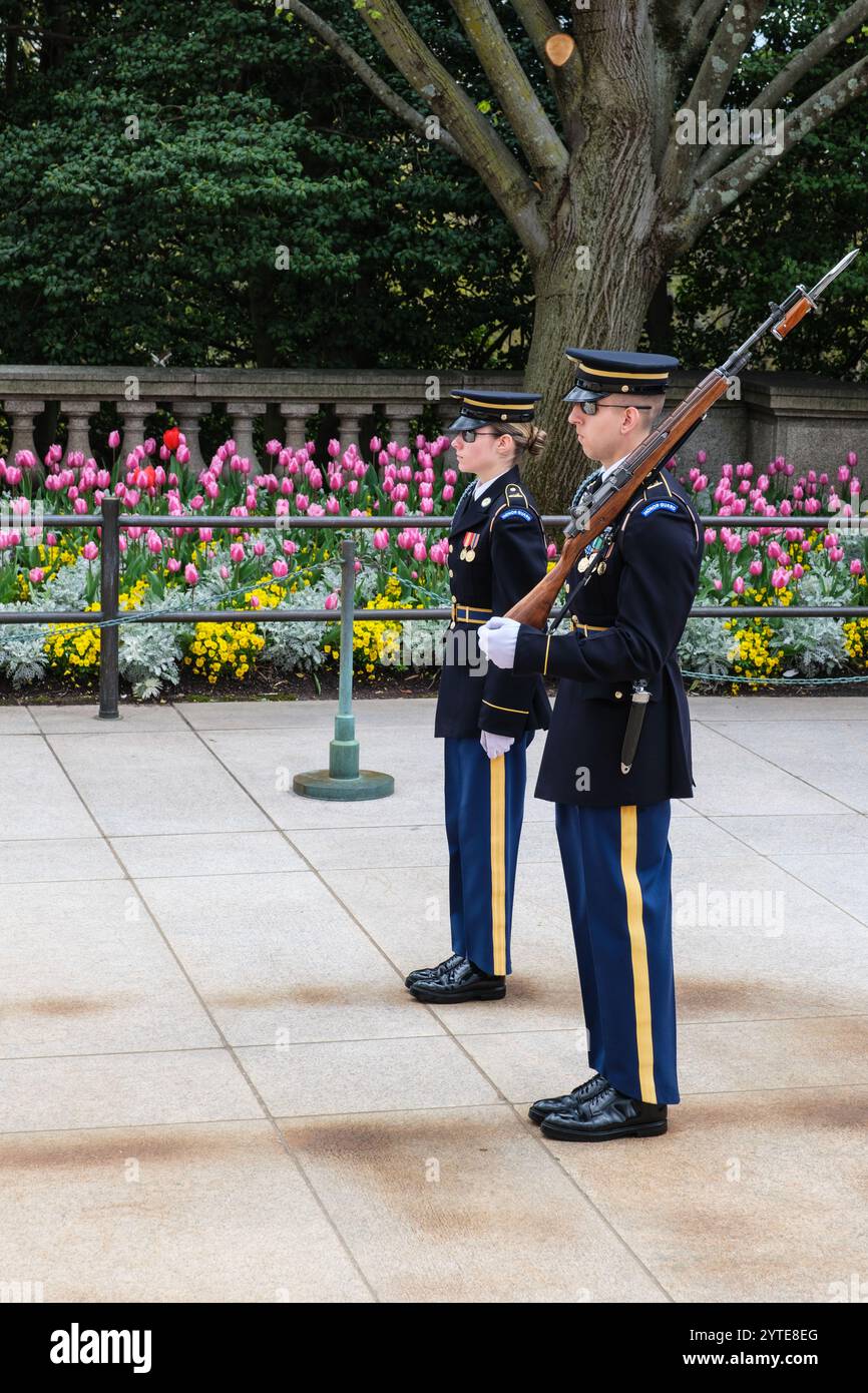 Arlington National Cemetery, Honor Guard at the Tomb of the Unknown Soldier, Changing of the ...