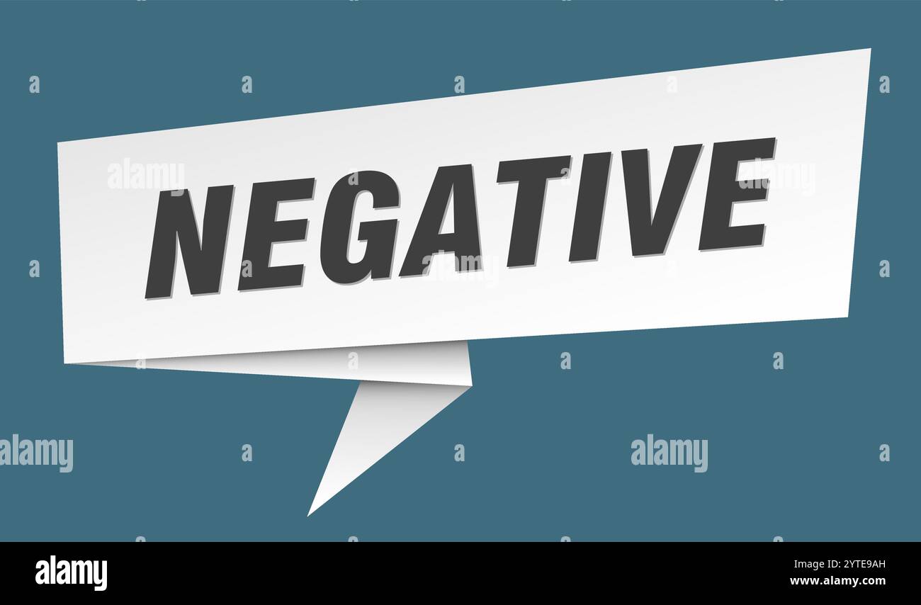 negative banner. negative speech bubble, label, sticker, ribbon, sign ...